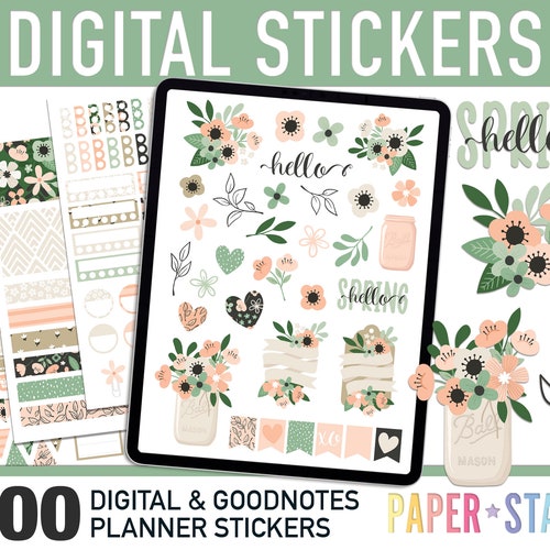 315 Spring Floral Digital Stickers for Goodnotes Digital - Etsy