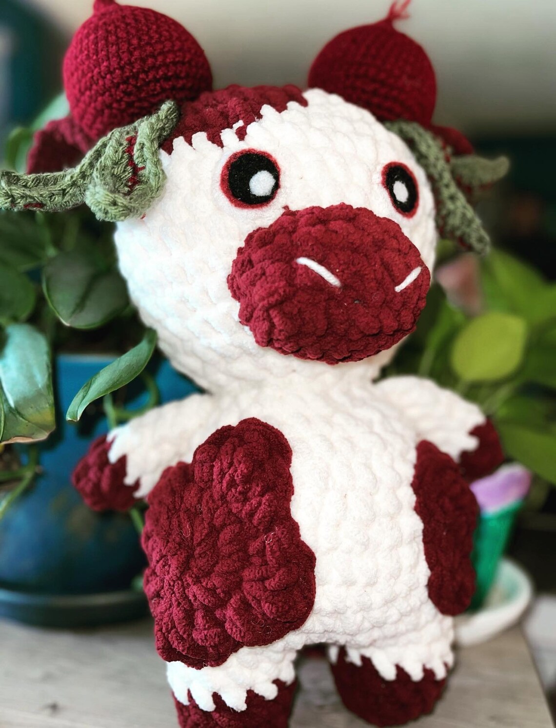 Beet Cow Plushie Large - Etsy