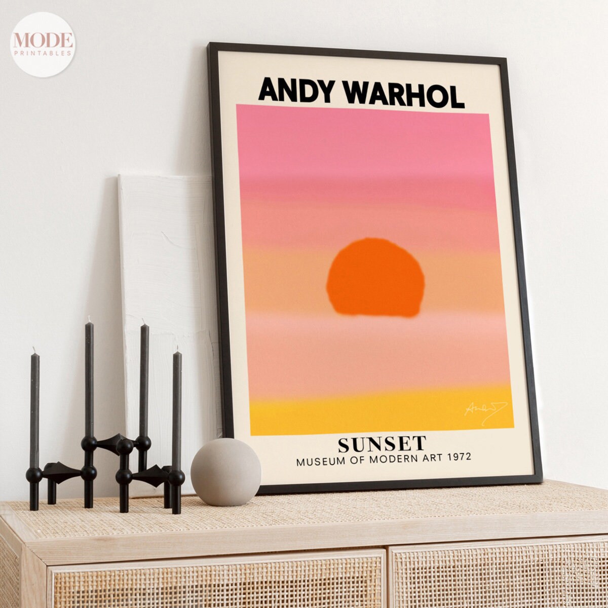 Andy Warhol Digital Print. Warhol Pop Art Poster. Sunset Print ...
