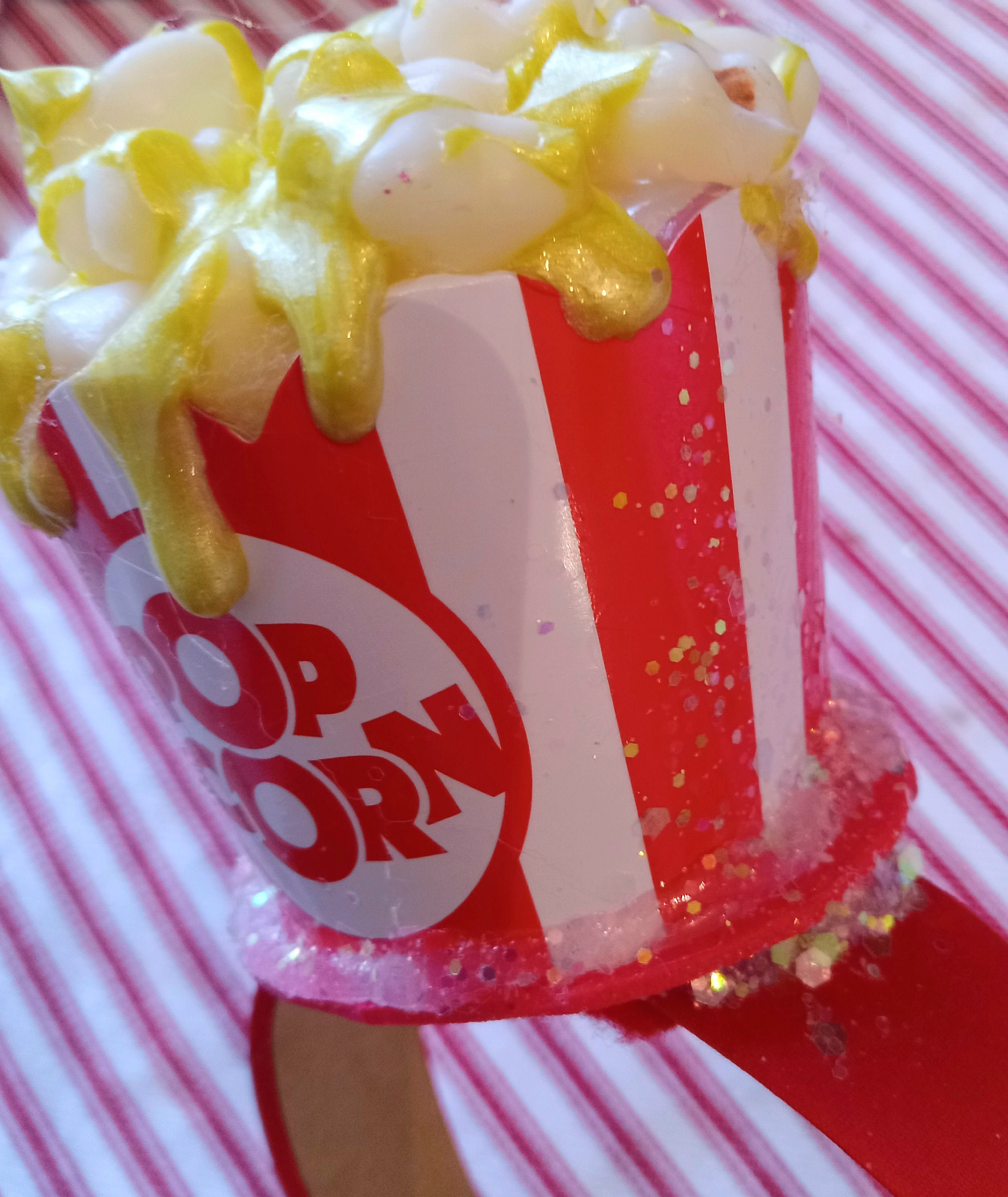 Popcorn Headband With Fake Butter, Carnival/circus Hairpiece, Popcorn ...