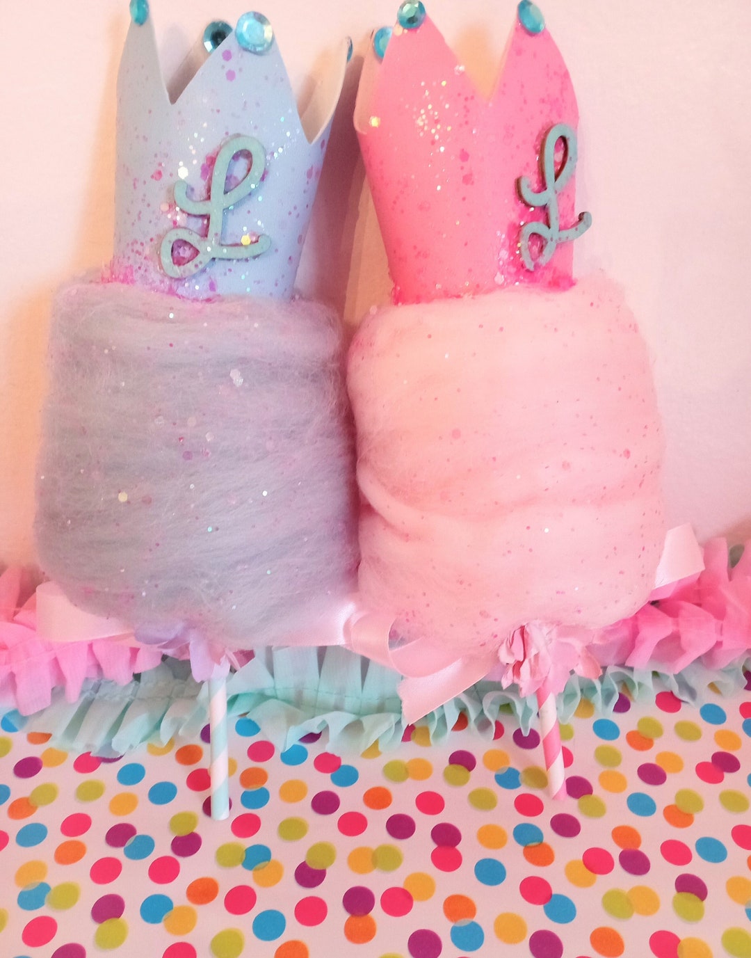 Fake Cotton Candy Tiara Cotton Candy Candy Birthday Party - Etsy