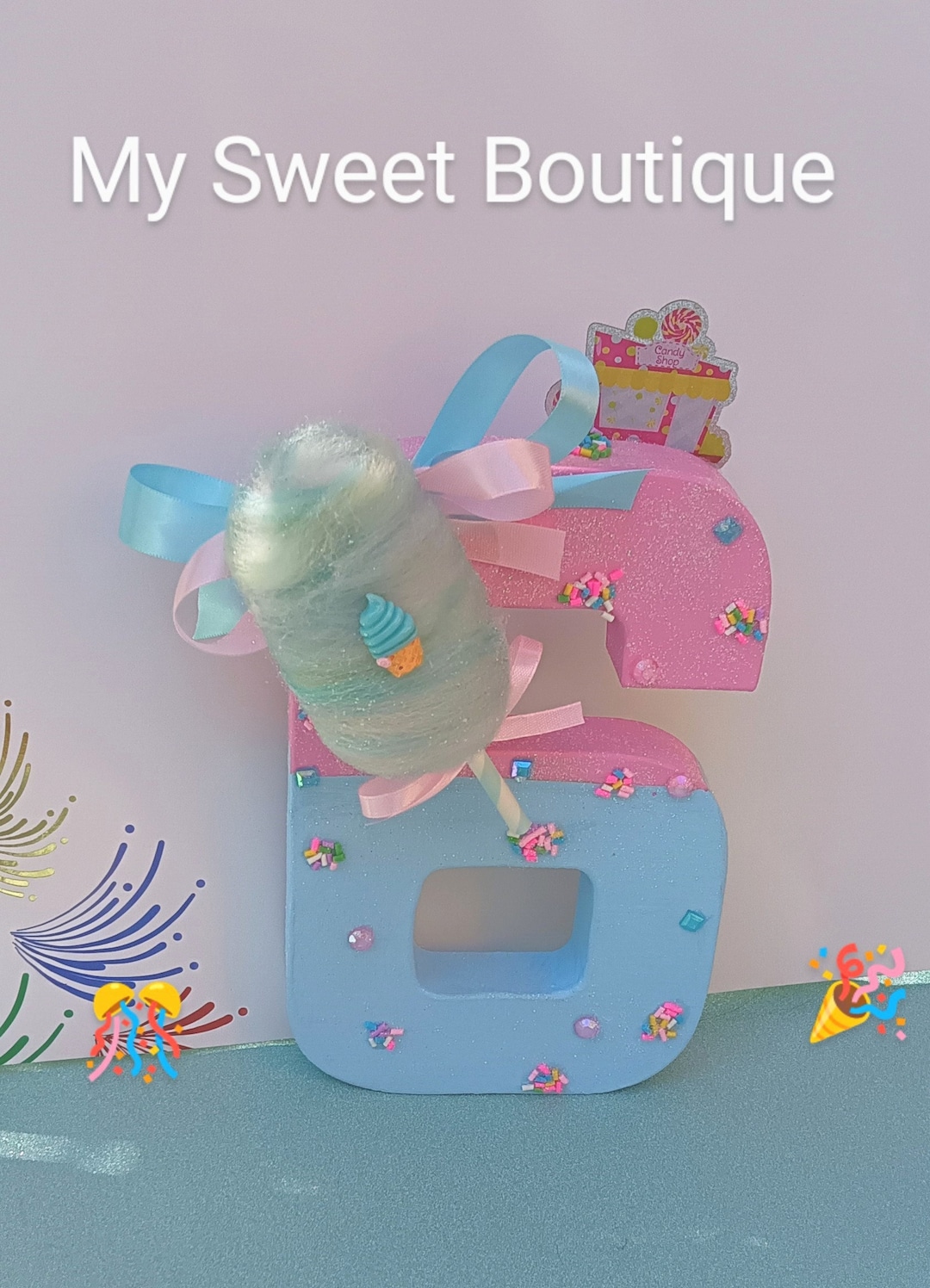 Çotton Candy Themed Birthday Age, Free Standing Birthday Age/number ...