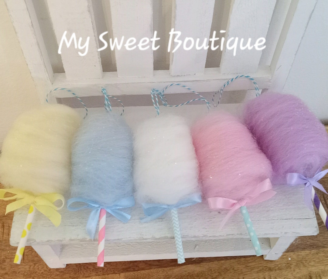 Cotton Candy Ornaments, Small Hanging Cotton Candy on a String, Fake ...