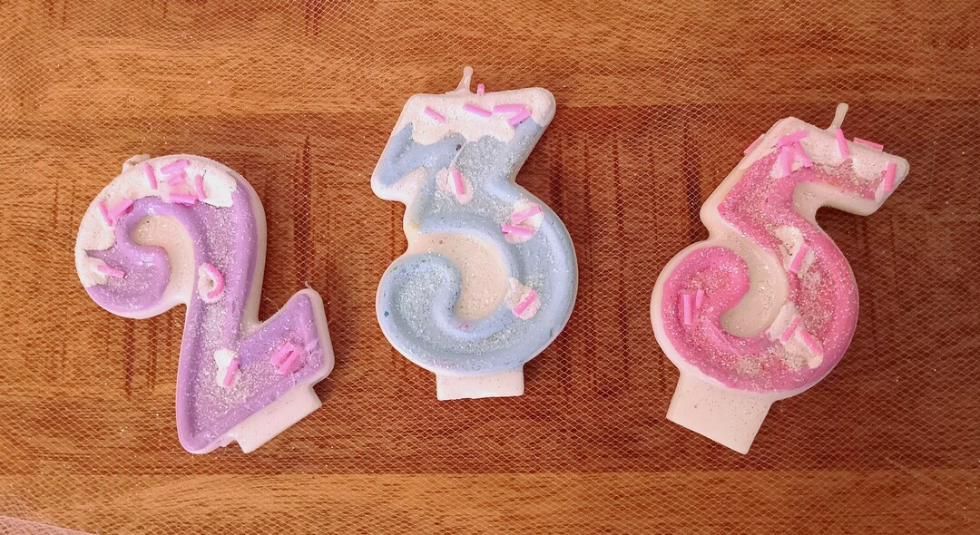 Birthday Cake Candle in an Ice Cream Theme, Birthday Age Candles, Kid's ...