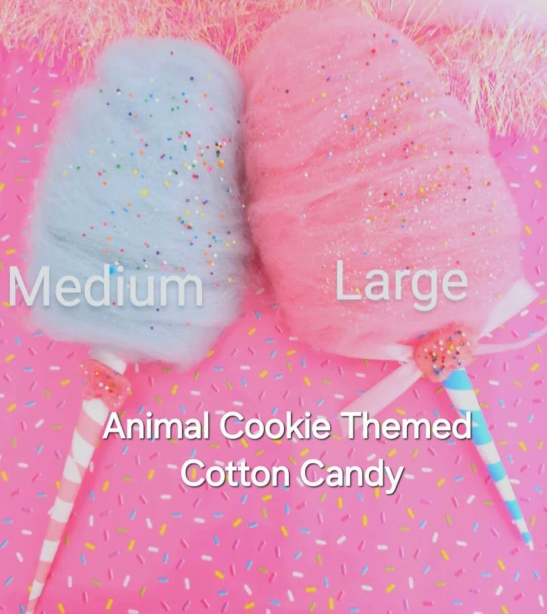 Fake Frosted Animal Cookie Cotton Candy, Fake Cotton Candy, Faux Sugar ...