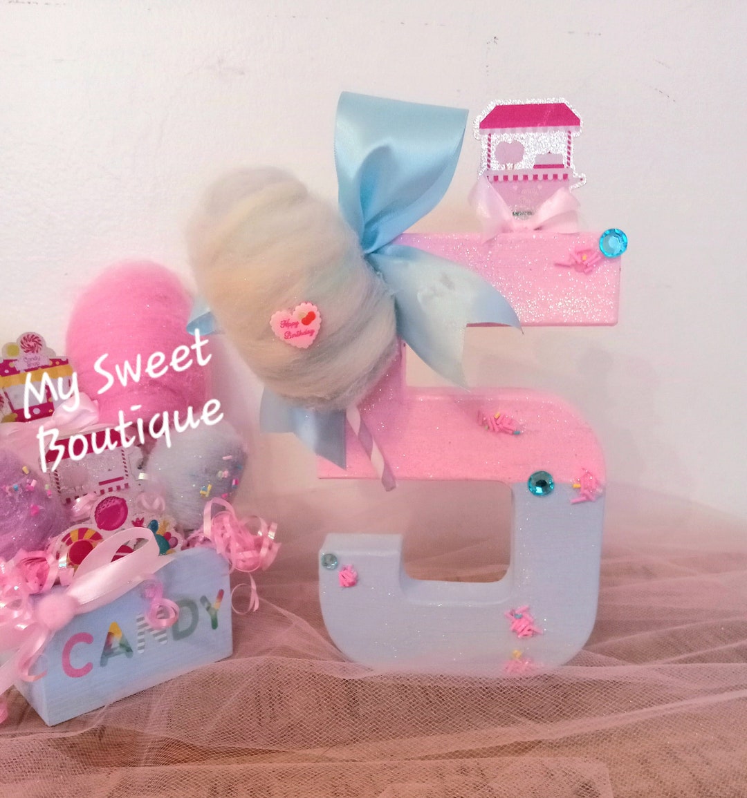 Çotton Candy Themed Birthday Age, Free Standing Birthday Age/number ...