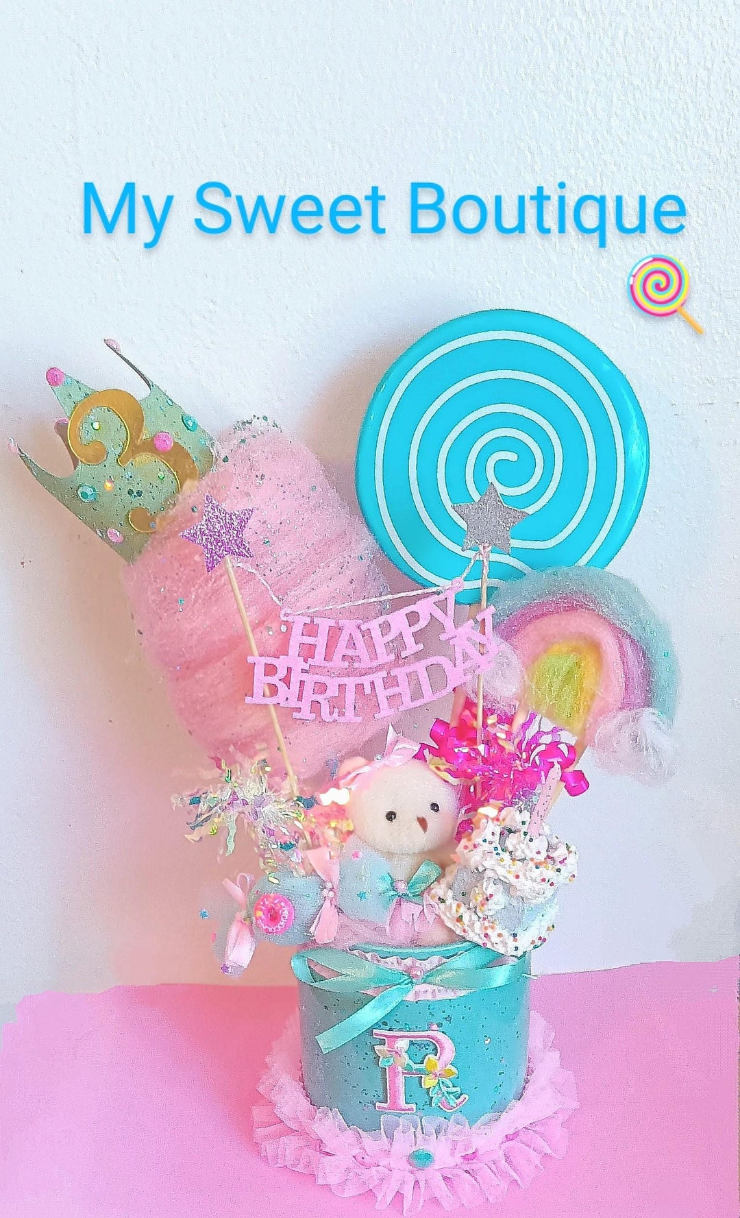 Girl's Birthday Centerpiece, Princess Party Table Decorations, Rainbow ...