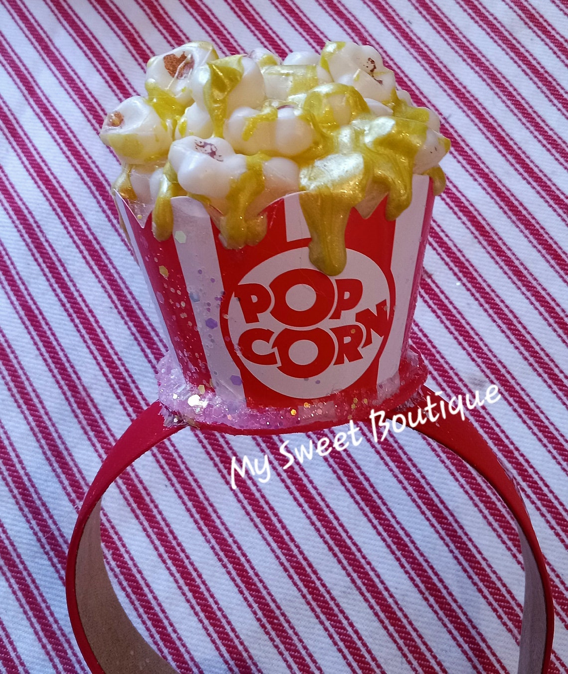 Popcorn Headband With Fake Butter, Carnival/circus Hairpiece, Popcorn ...