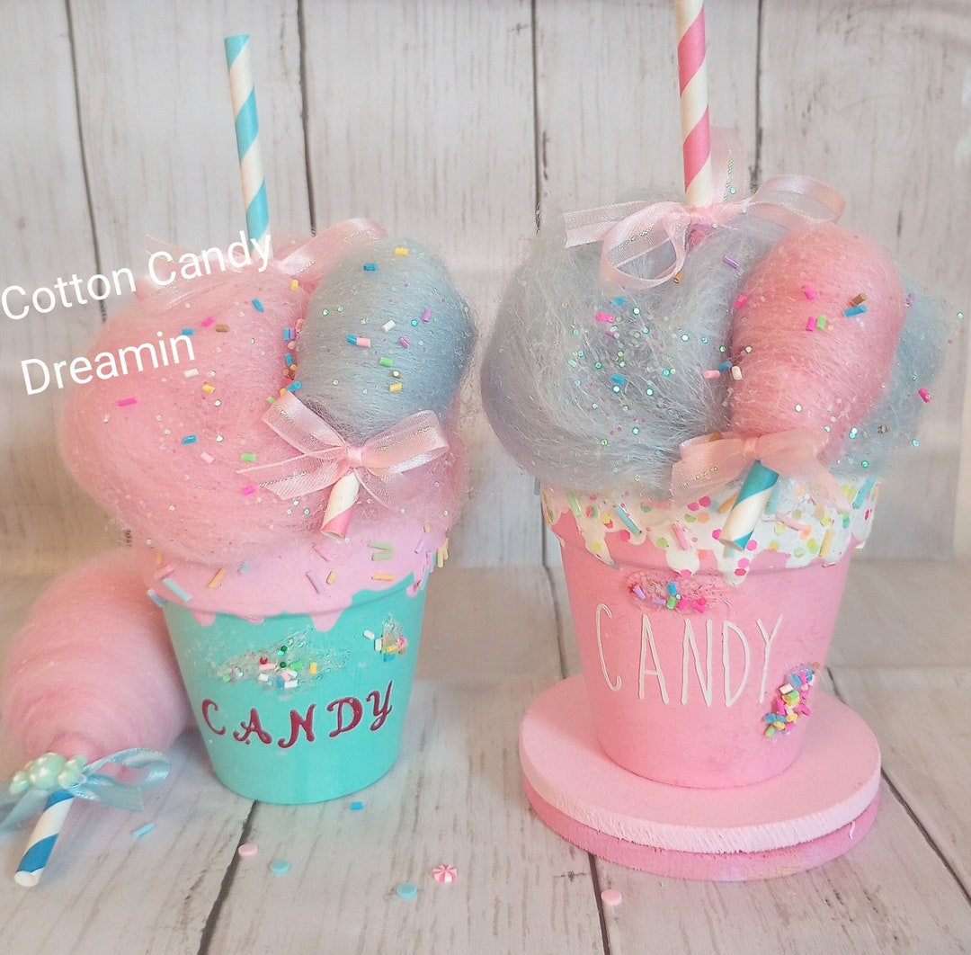 Cotton Candy Tier Tray Decor, Cotton Candy Birthday Party Decorations ...