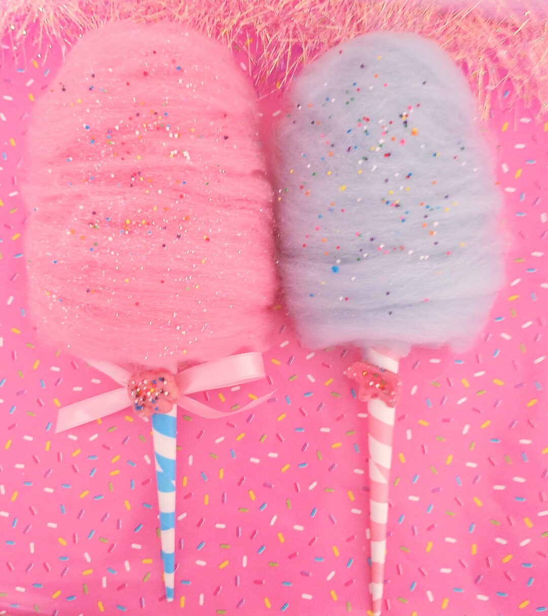 Fake Frosted Animal Cookie Cotton Candy, Fake Cotton Candy, Faux Sugar ...