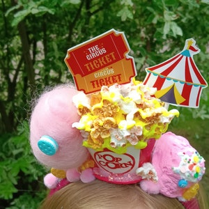 Carnival/circus Themed Headpiece, Popcorn Headband, Carnival Tiara ...