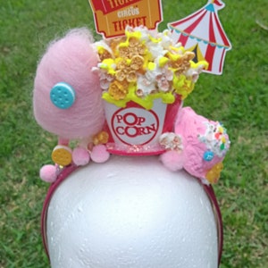 Carnival/circus Themed Headpiece, Popcorn Headband, Carnival Tiara ...