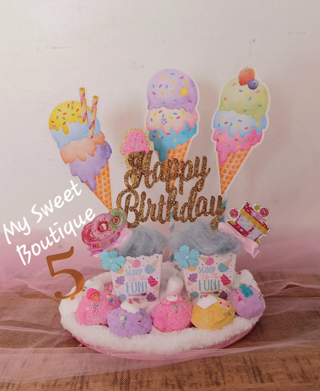 Ice Cream Centerpiece/arrangement, Ice Cream Party Table Decor and ...