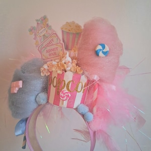 Popcorn Headband/headpiece, Pink Themed Popcorn Carnival Themed ...