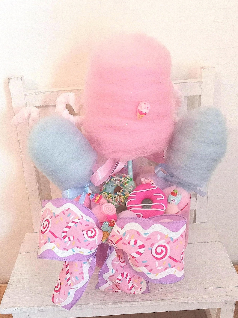 Fake Cotton Candy Centerpiece, Candyland Party Decorations, Faux Candy ...