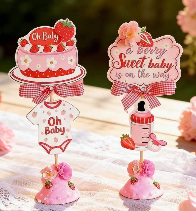 Baby Shower Decor in a Pink Strawberry Theme, Pink Baby Shower ...