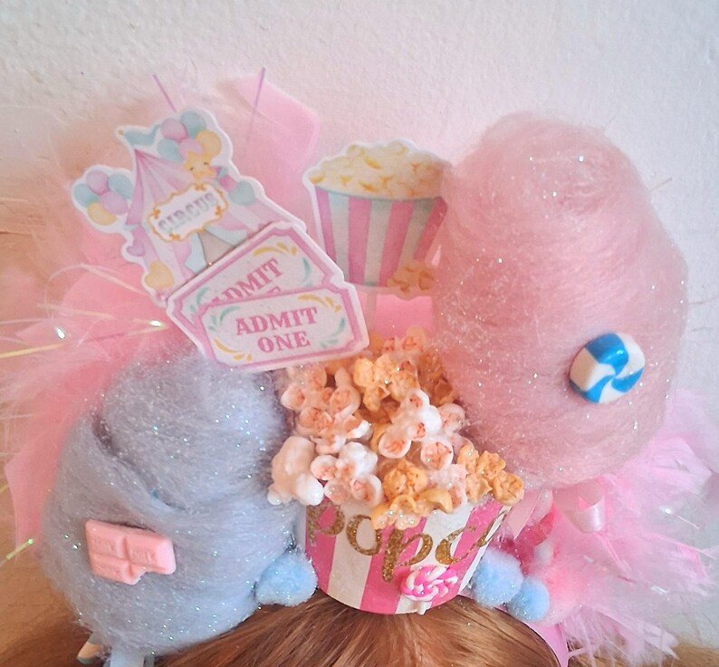 Popcorn Headband/headpiece, Pink Themed Popcorn Carnival Themed ...