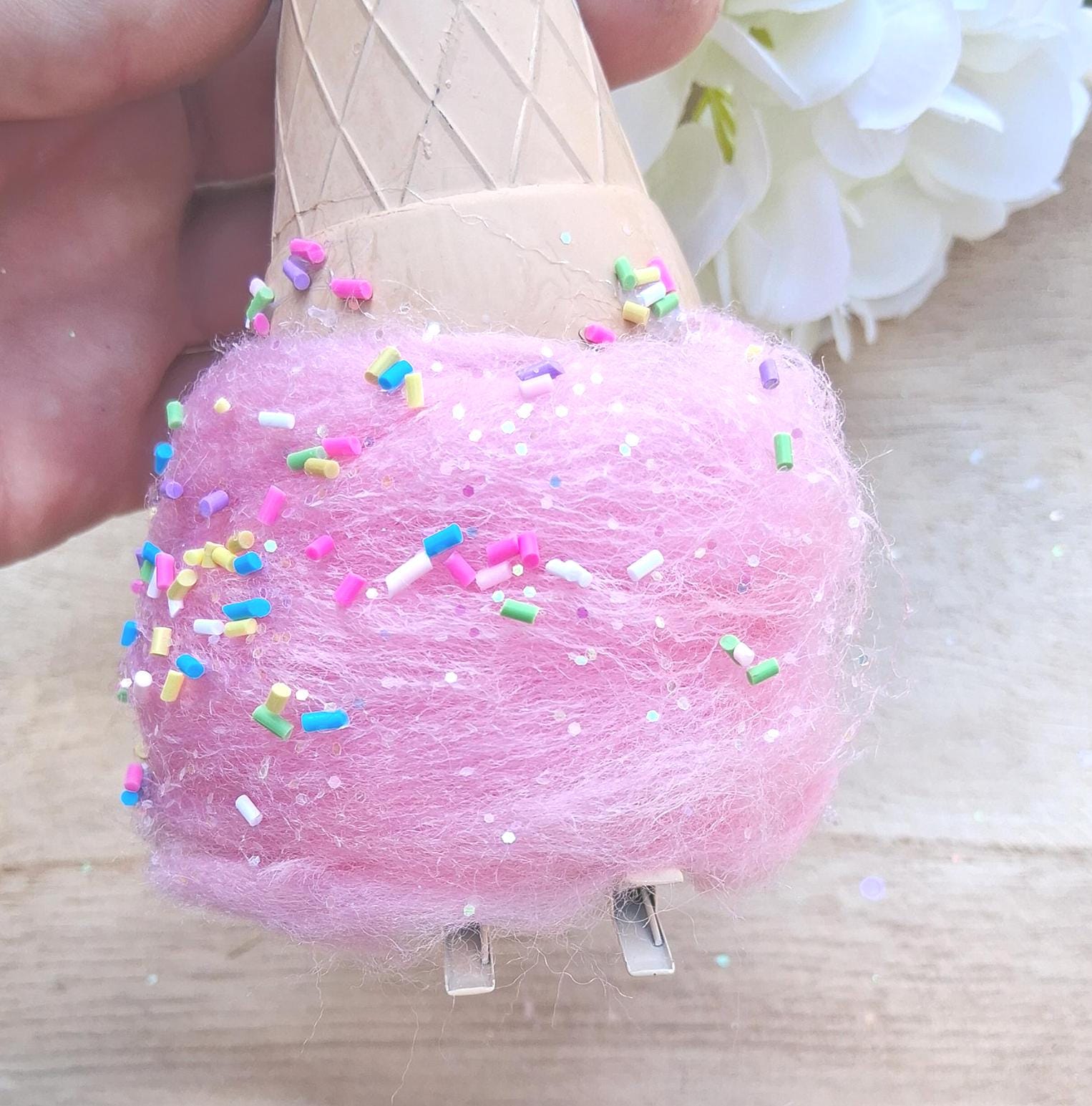 Upside-down Ice Cream Cone Fascinator, Cotton Candy Ice Cream Hairpiece ...
