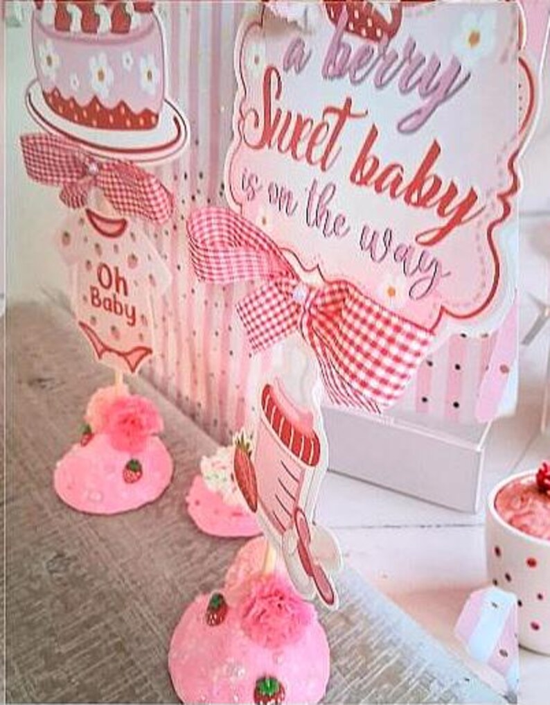 Baby Shower Decor in a Pink Strawberry Theme, Pink Baby Shower ...