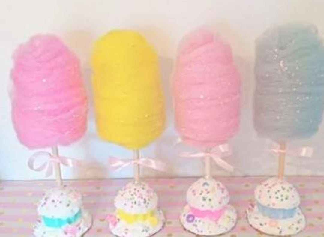 Cotton Candy/cupcake Centerpieces, Sweets Decor/party Props, Candy ...