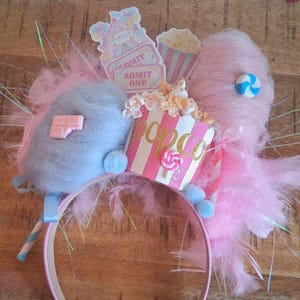 Popcorn Headband/headpiece, Pink Themed Popcorn Carnival Themed ...
