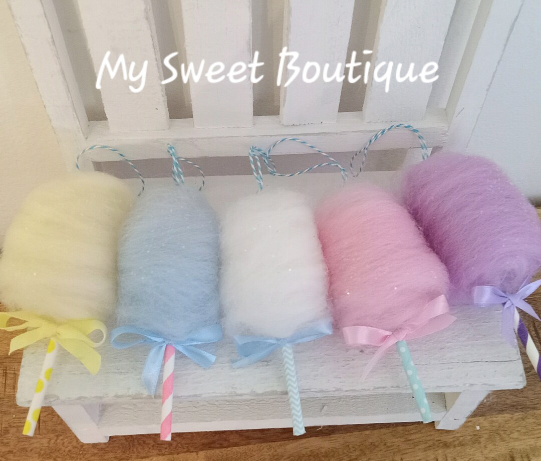 Cotton Candy Ornaments, Small Hanging Cotton Candy on a String, Fake ...