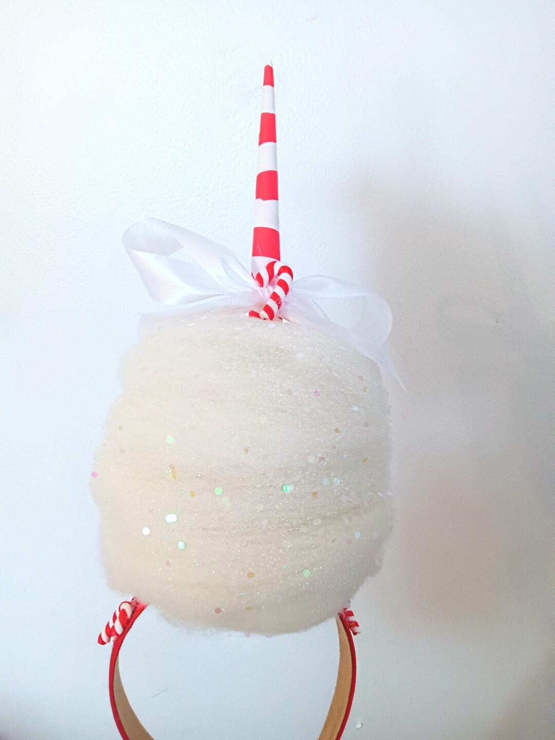 Candy Cane Themed Cotton Candy Headband, Christmas Themed Tiara, Fake ...