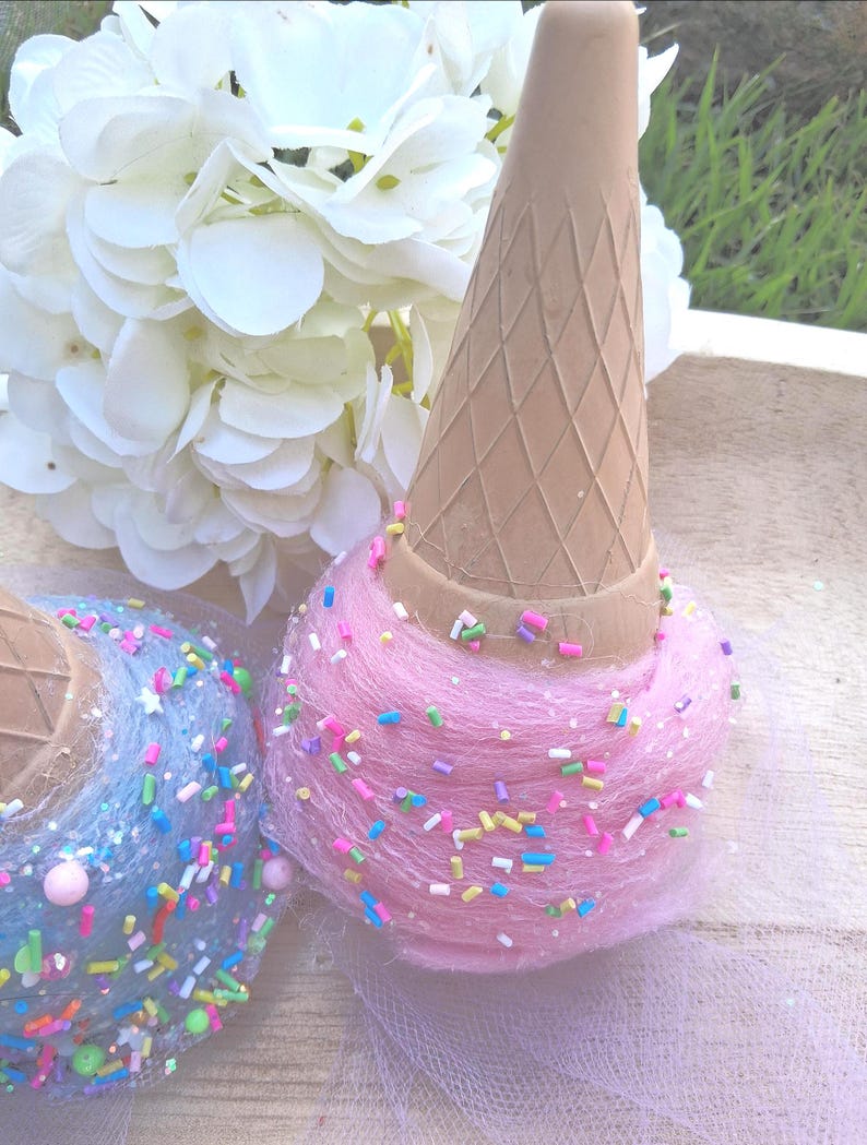 Upside-down Ice Cream Cone Fascinator, Cotton Candy Ice Cream Hairpiece ...