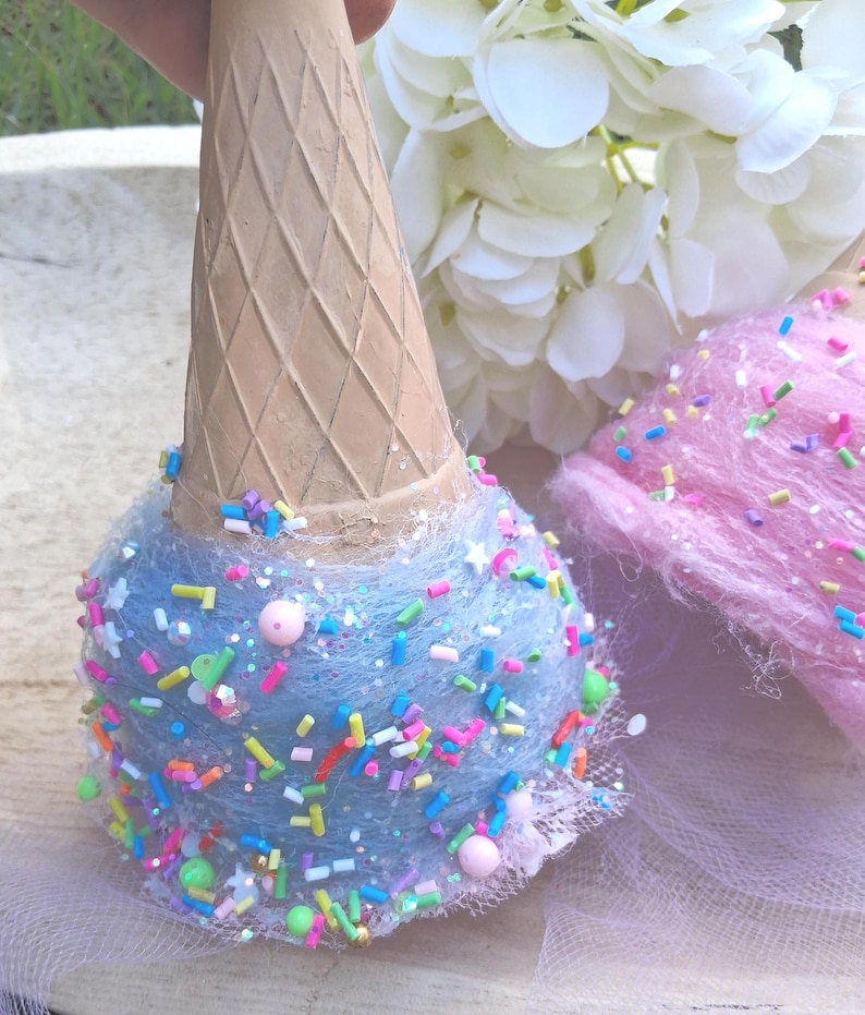 Upside-down Ice Cream Cone Fascinator, Cotton Candy Ice Cream Hairpiece ...