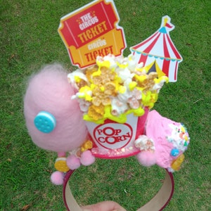 Carnival/circus Themed Headpiece, Popcorn Headband, Carnival Tiara ...