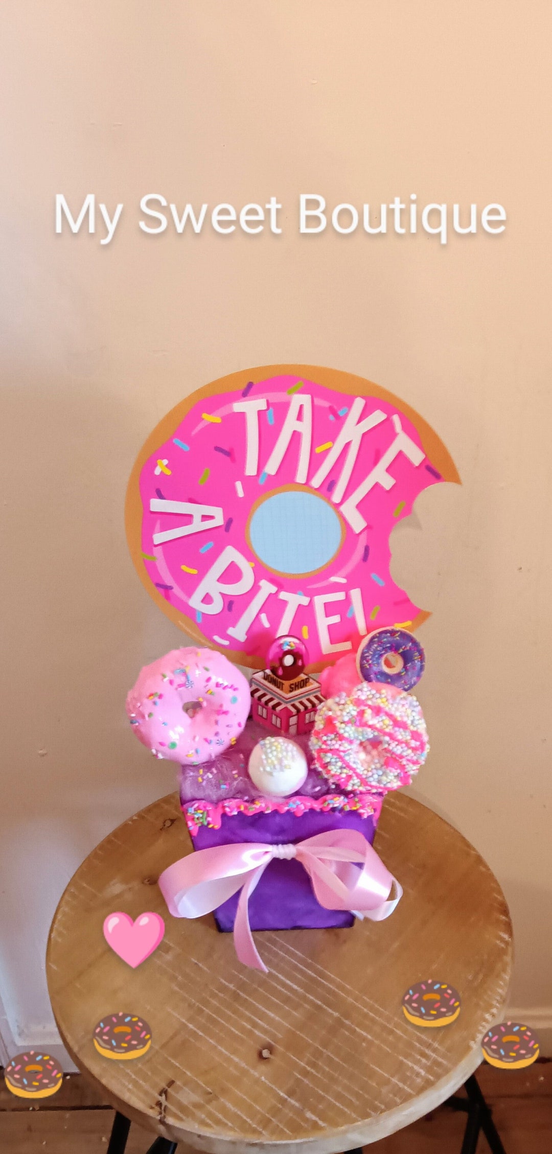 Donut Themed Centerpiece, Donut Party Decor, Sweets Arrangement, Photo ...