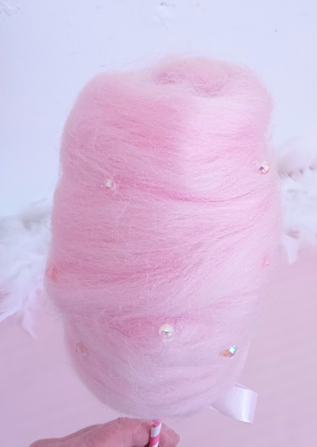Pastel Pink Fake Cotton Candy, Faux Sugar Floss, Pretend Fairy Floss ...