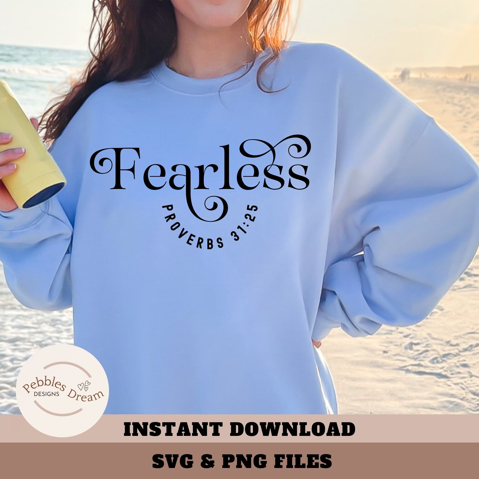 Fearless Svg, Christian Svg, Christian Png, Religious Svg, Bible Verse ...