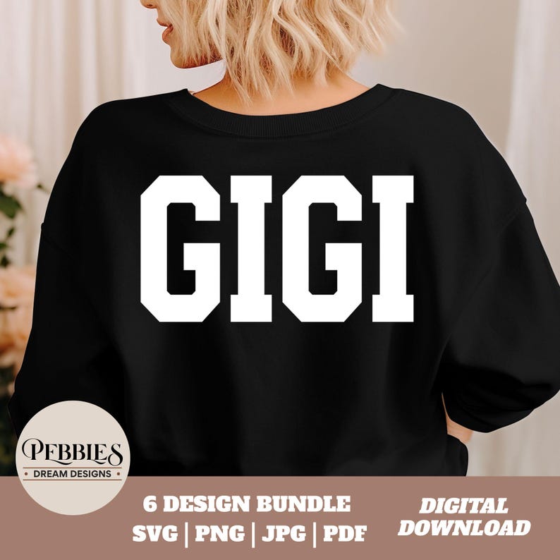 Gigi Varsity Letters SVG PNG Bundle: Cricut & Silhouette Ready (digital ...