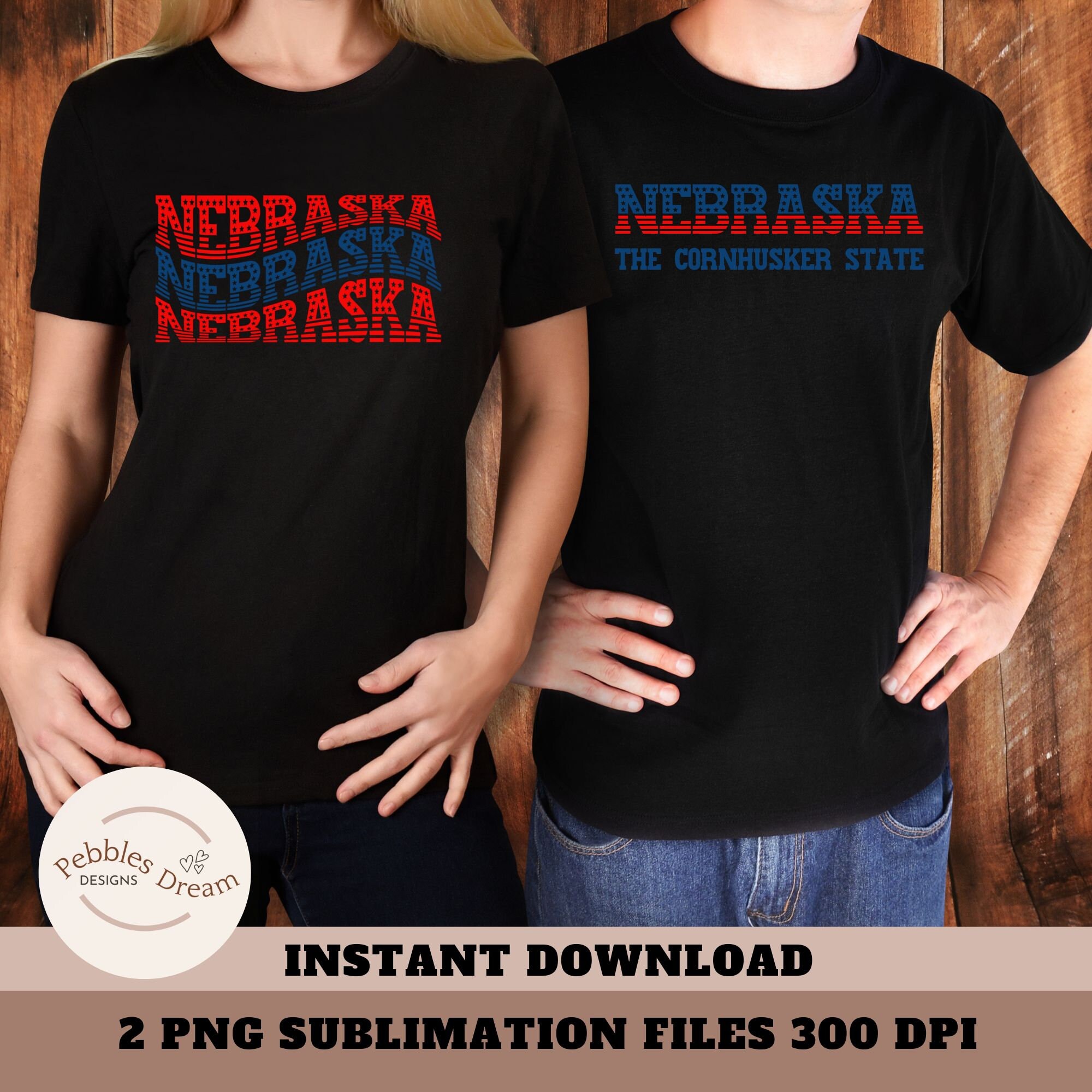 Patriotic Nebraska Sublimation, Nebraska the Cornhusker State, 4th of ...