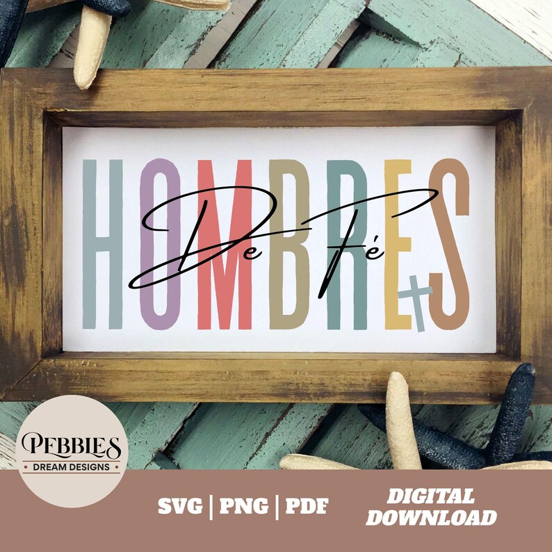 Spanish Christian Phrase SVG PNG: Hombres De Fe Clip Art (digital ...