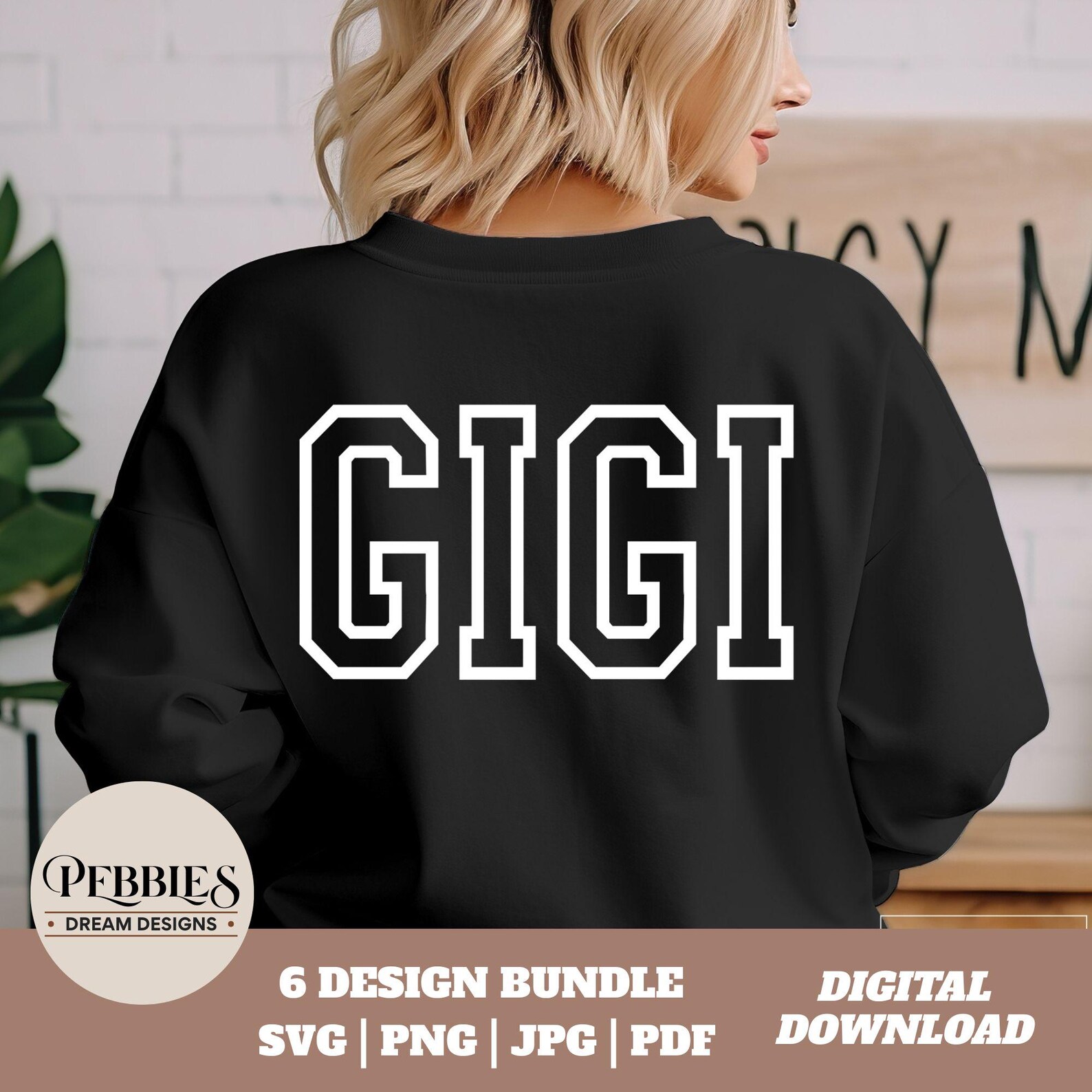 Gigi Varsity Letters SVG PNG Bundle: Cricut & Silhouette Ready (digital ...