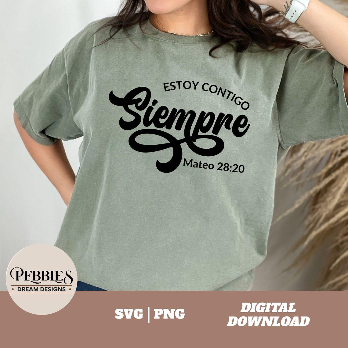Spanish Christian SVG PNG, Estoy Contigo Siempre Mateo 28:20 Bible ...