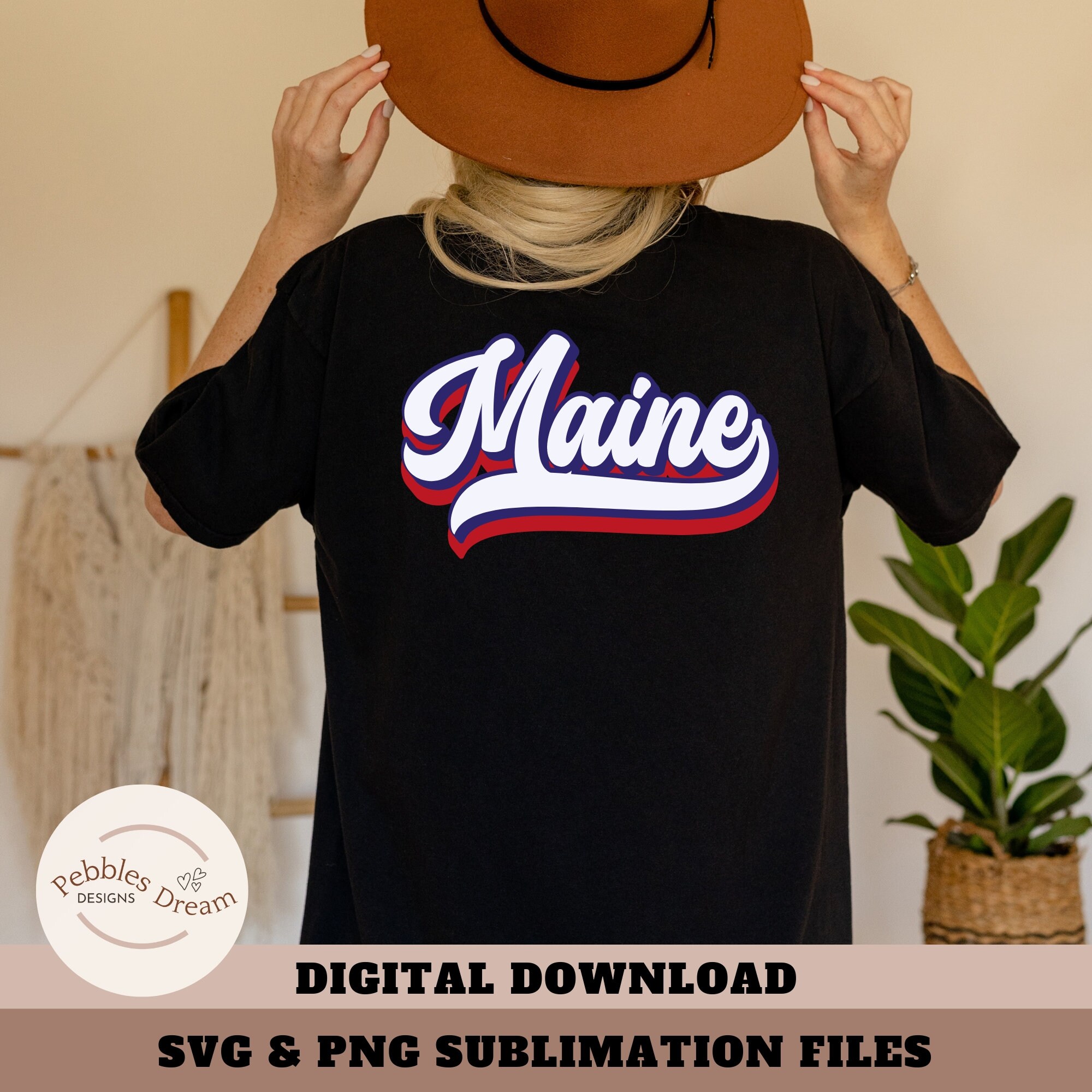 Patriotic Maine Sublimation, Maine SVG, Maine PNG, Maine State Clipart ...