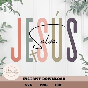 Frase Religiosa Español Svg, Jesus Salva Svg, Frase Biblica Svg, Frase ...