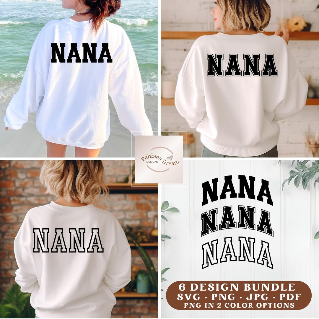 Nana Varsity Svg Png, Nana Varsity Bundle, Nana Varsity Letters Svg ...