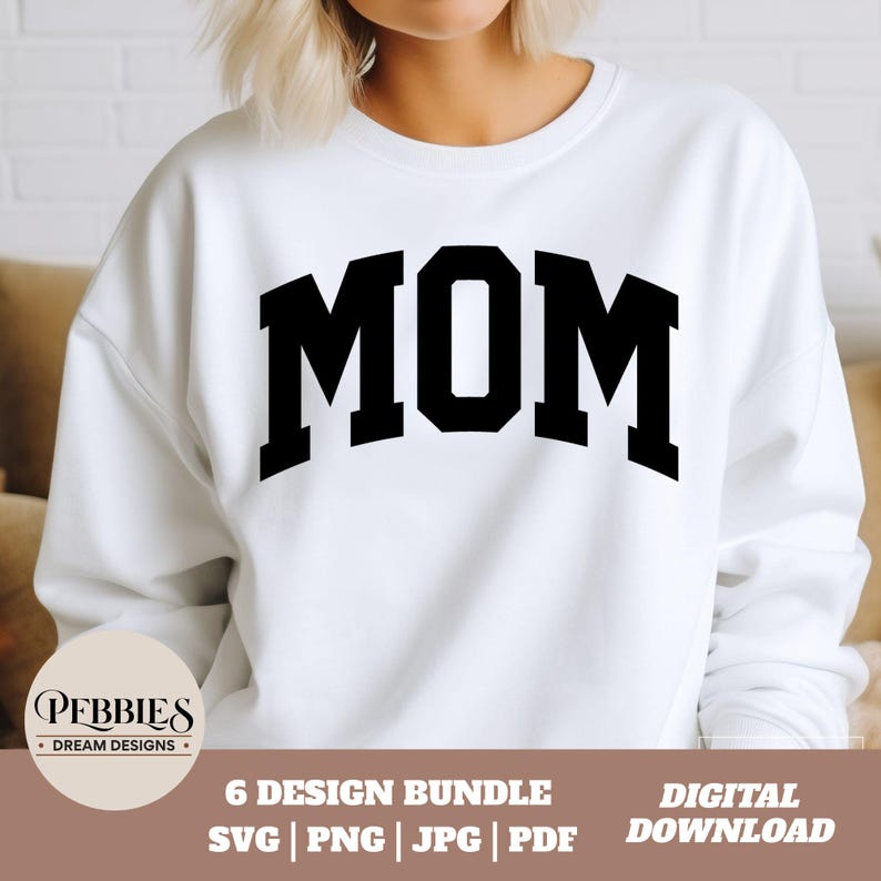 Mom Varsity Svg Png, Mom Varsity Bundle, Mom Varsity Letters Svg, Mom ...