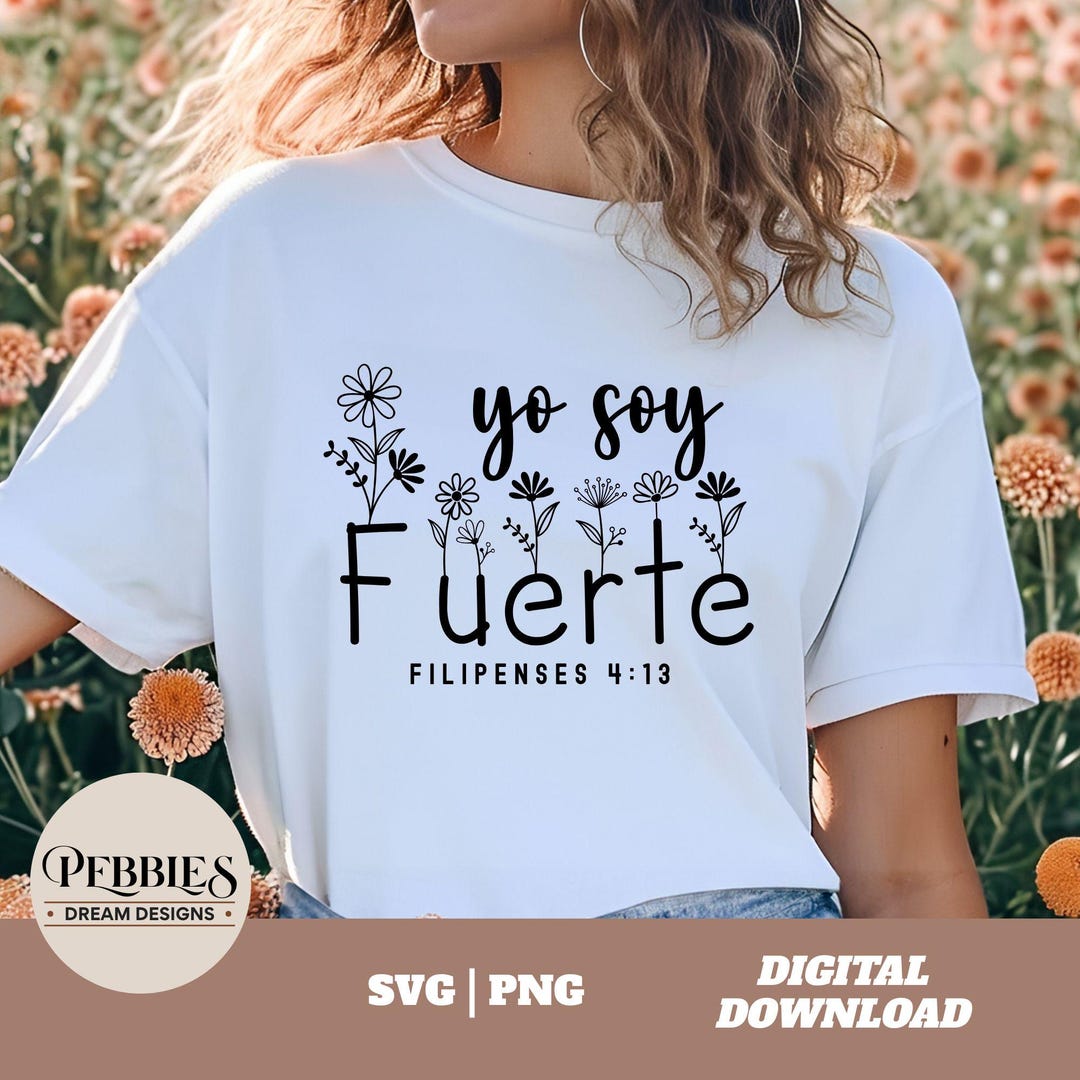 Yo Soy Fuerte Spanish Christian SVG PNG: Bible Verse Clipart ...