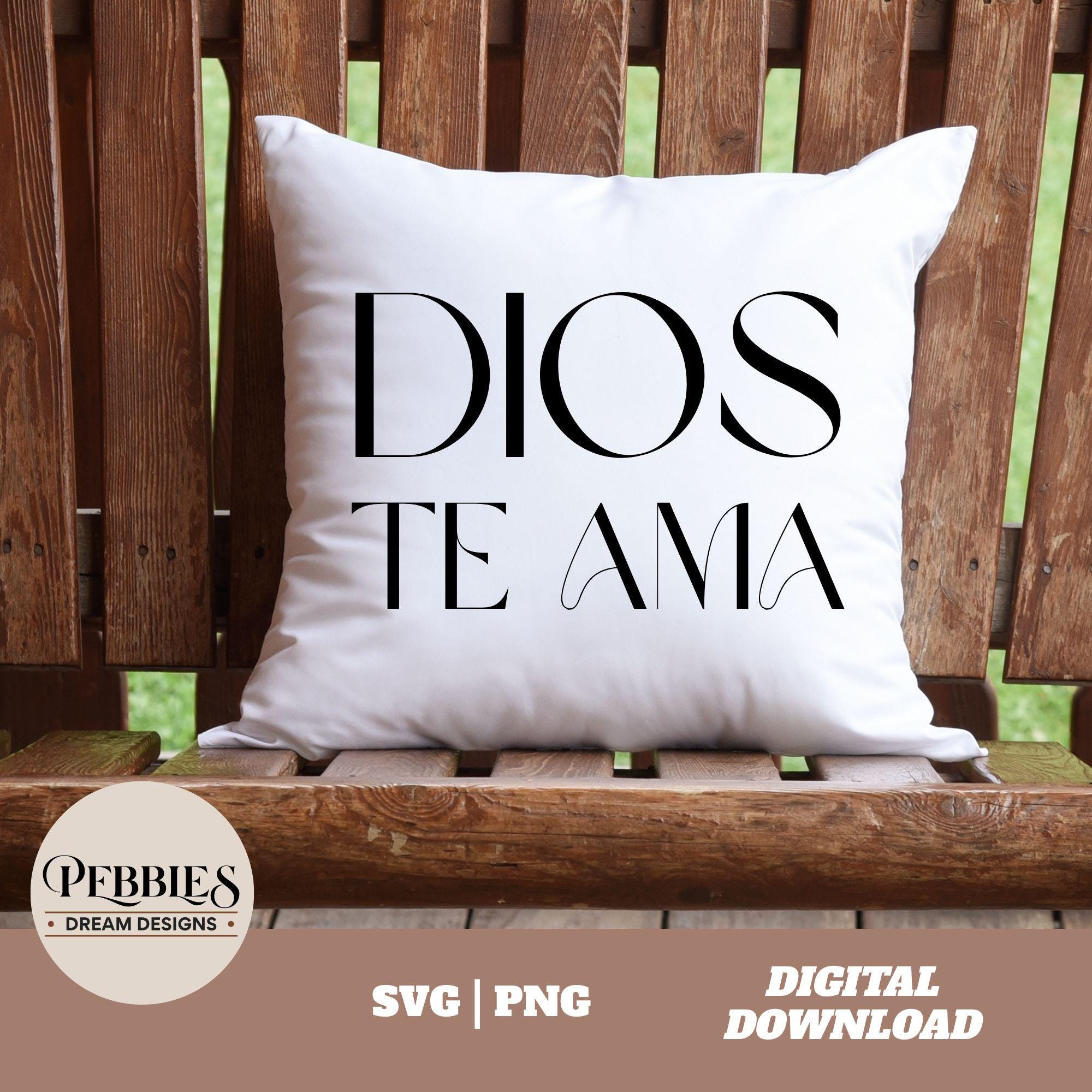 Dios Te Ama SVG PNG: Spanish Christian Quote, Bible Verse Clip Art ...
