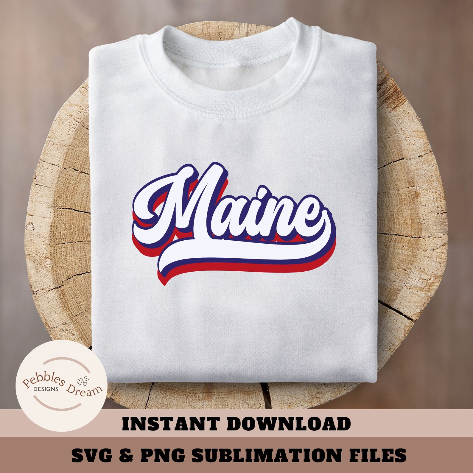 Patriotic Maine Sublimation, Maine SVG, Maine PNG, Maine State Clipart ...