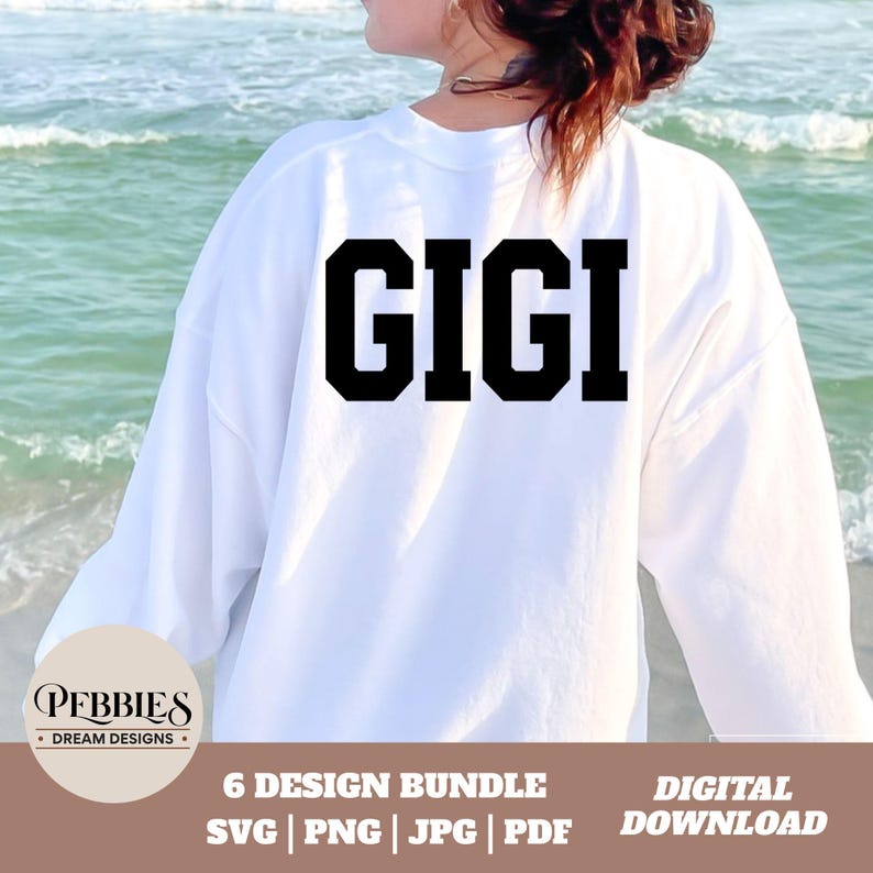 Gigi Varsity Letters SVG PNG Bundle: Cricut & Silhouette Ready (digital ...