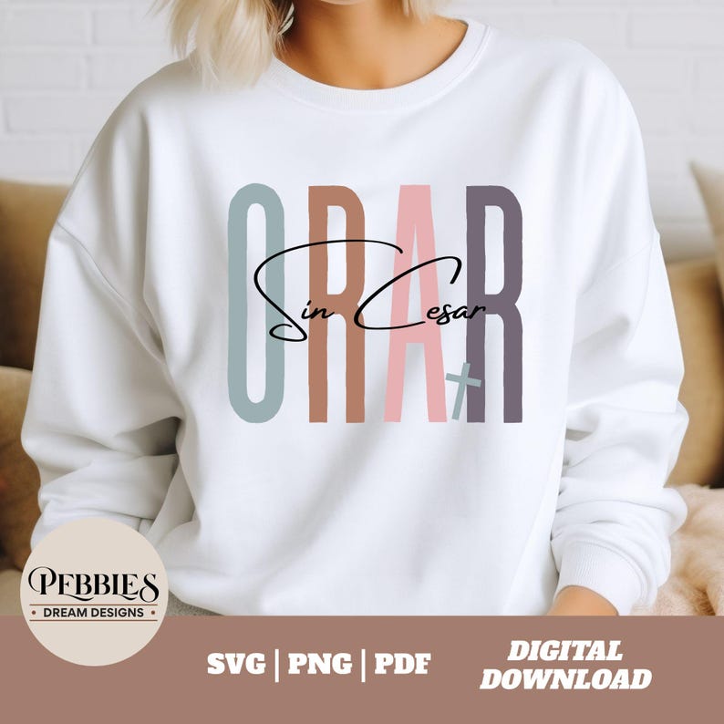 Frase Religiosa Español Svg, Orar Sin Cesar Svg, Frase Biblica Svg ...