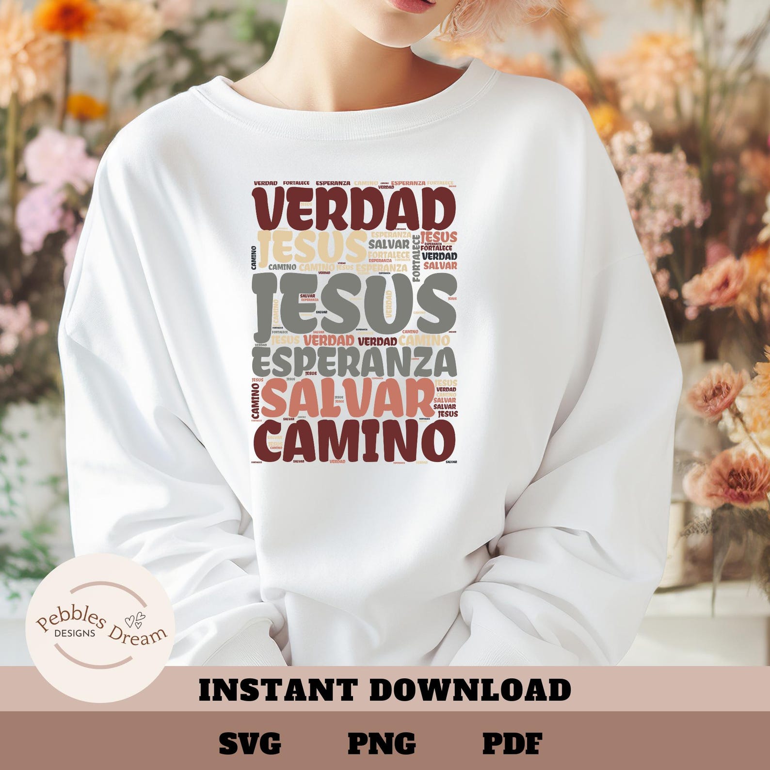 Christian Spanish Word Art Svg, Jesus SVG, Frases Cristiana Svg, Frases ...