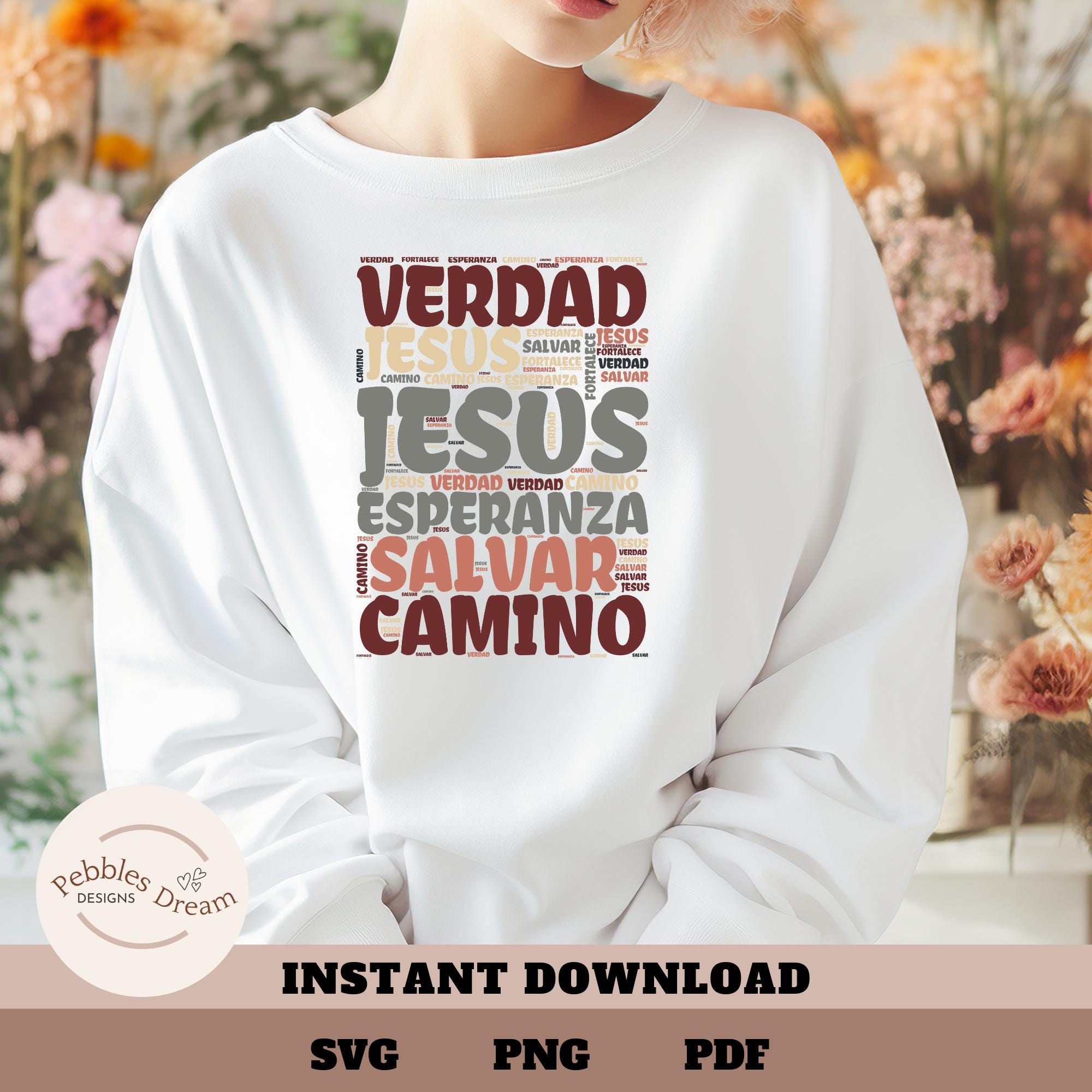 Christian Spanish Word Art Svg, Jesus SVG, Frases Cristiana Svg, Frases ...