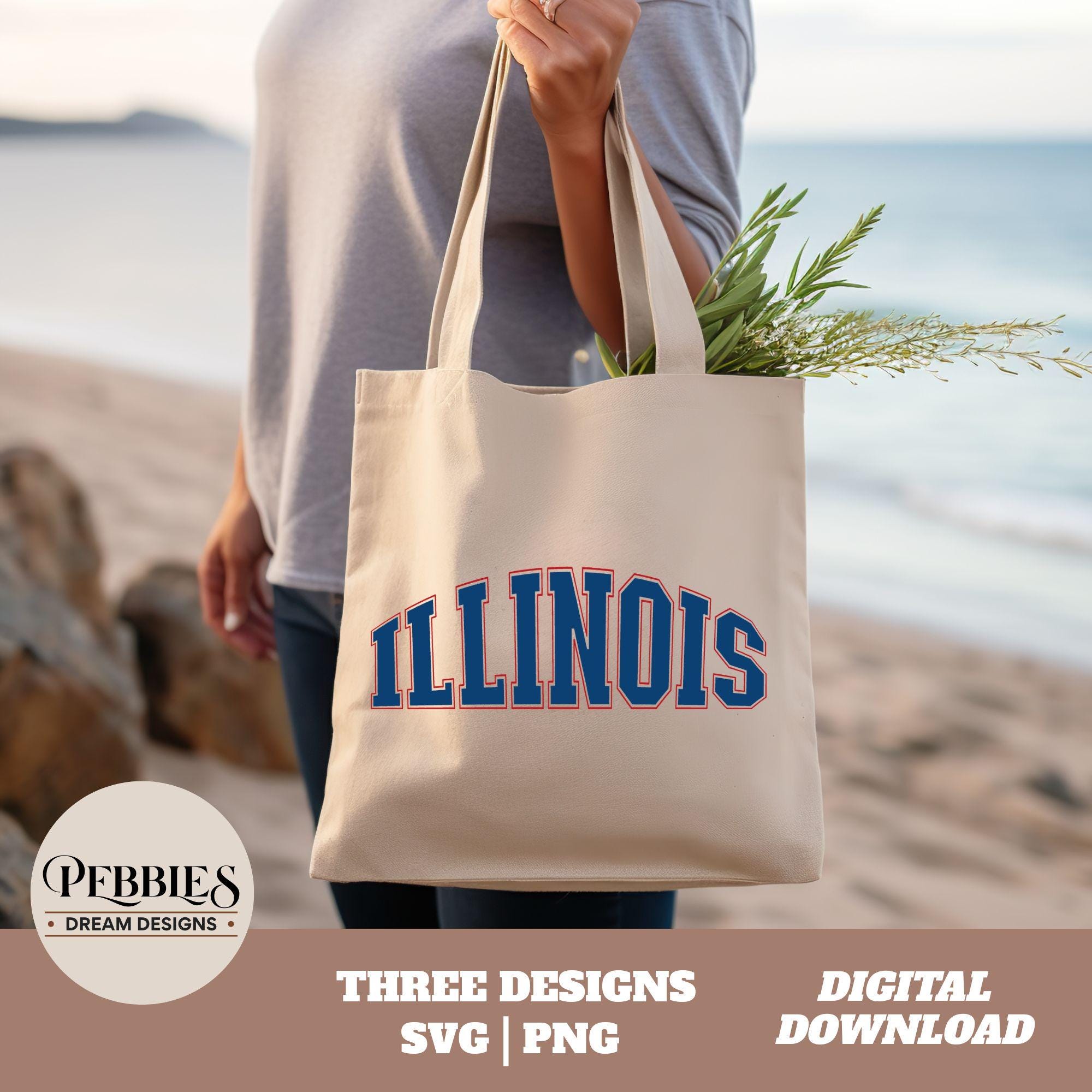 Illinois SVG PNG Bundle: Three Designs, Clipart, Cut Files, Sublimation ...